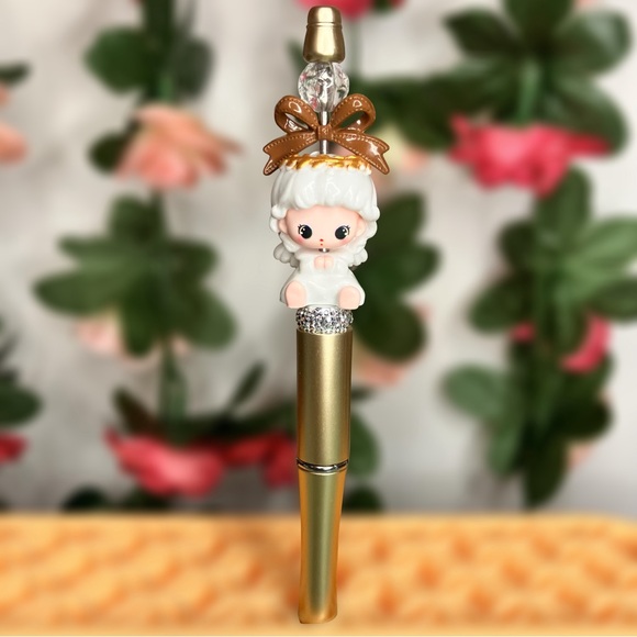Hand Crafted | Office | Cute Praying Angel With Metal Bow Accent ...